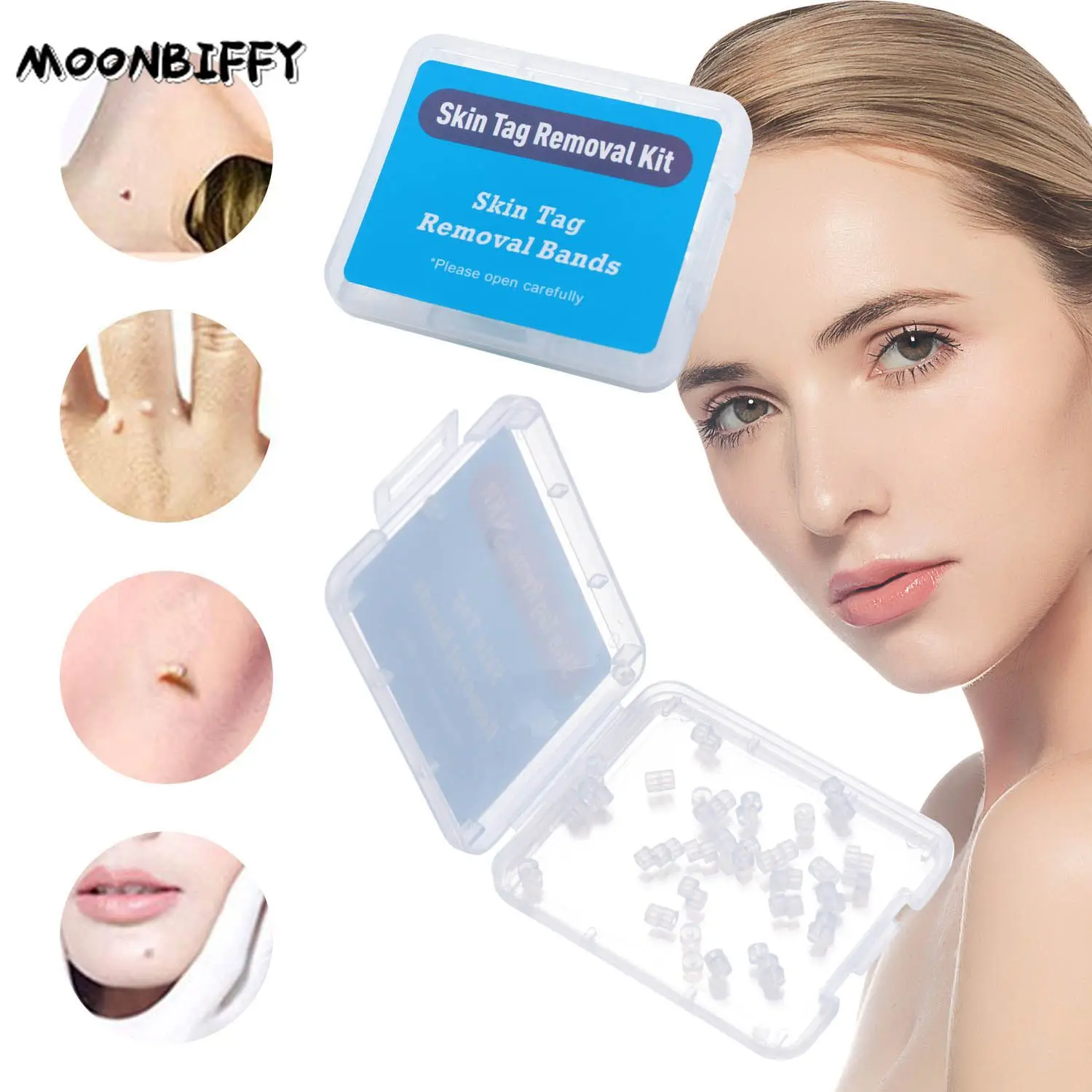 30pcs/pack Face Care Skin Tag Rubber Bands Beauty Health Mole Wart ...