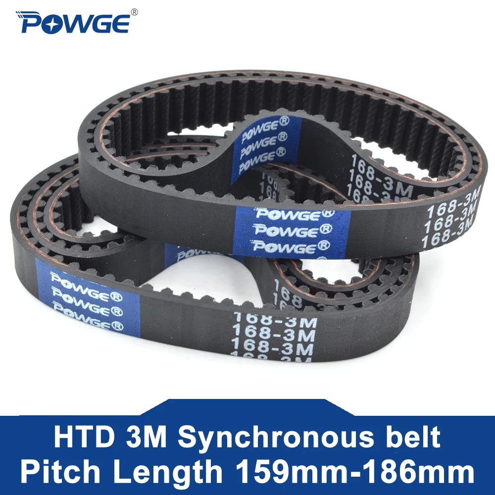Powge Htd 3m Timing Belt Pitch Length 159/162/165/168/171/174/177/180 ...