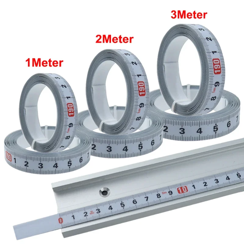 1-2-3Meters-Self-Adhesive-Dividing-Rule-Measuring-Tape-Metal-Tapes ...