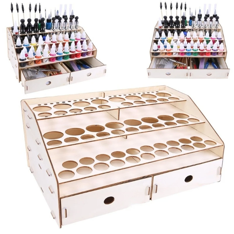 Wood-Paint-Rack-Stand-Organizer-for-Pigment-Inks-Bottle-Paint-Tool ...