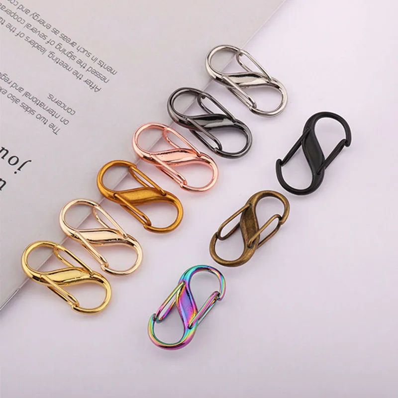 S Type Shape Double Buckle Key Ring Snap Clasp Trigger Hook For Repair ...