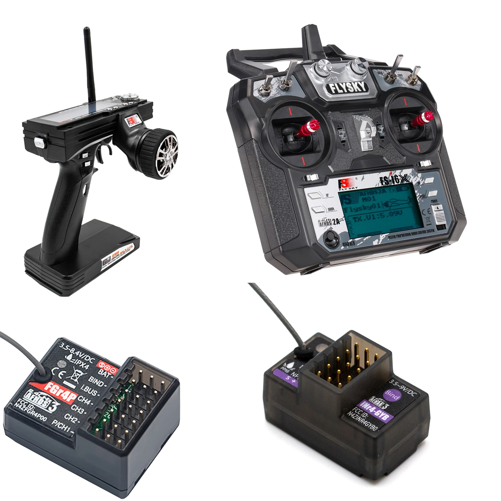 Flysky Remote Control Noble NB4 Gyro Receiver 4 Channels INr4 GYB, for Flysky NB4, Noble Lite ...