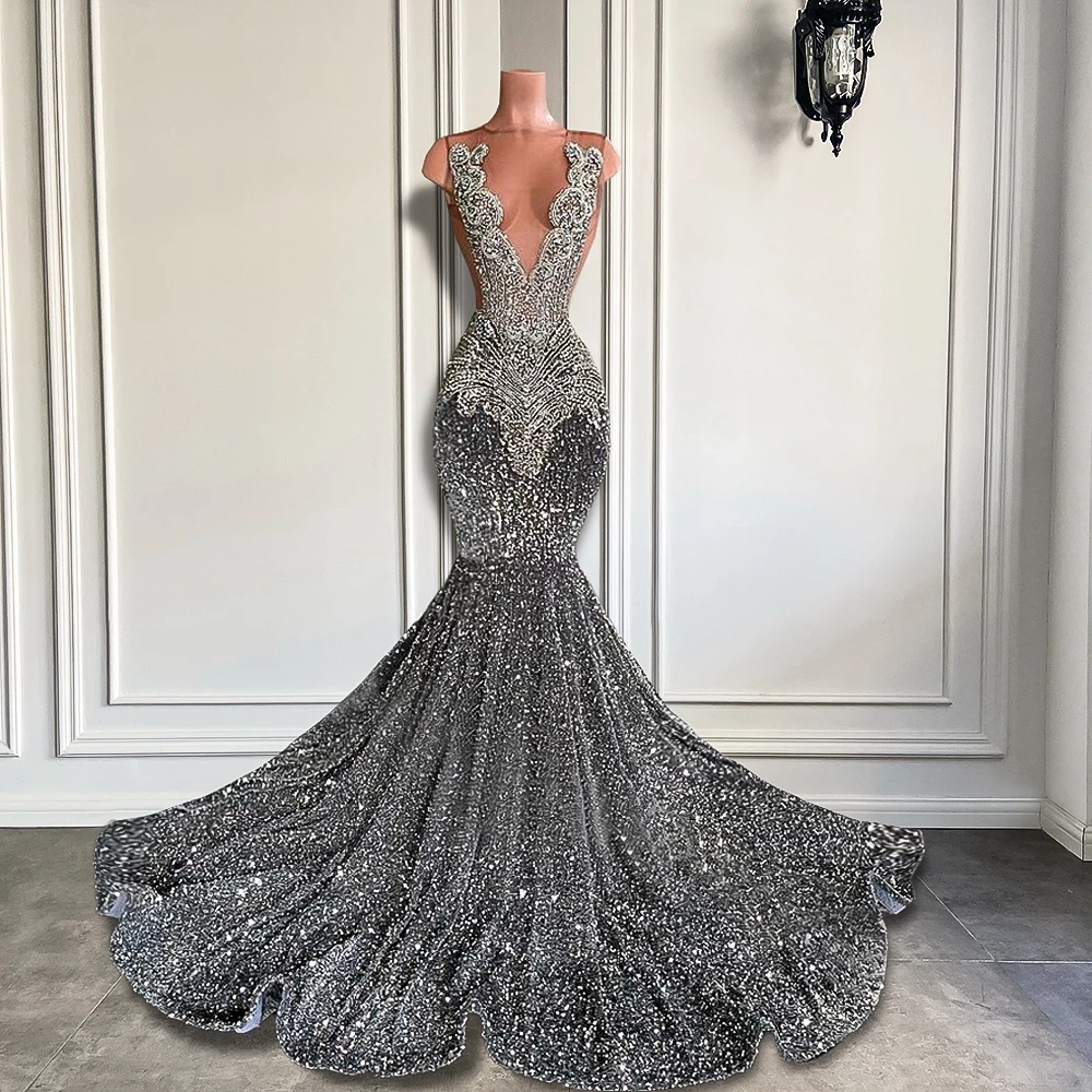 Sexy-Long-Sparkly-Prom-Dresses-2024-Sheer-O-neck-Luxury-Silver-Crystals-Diamond-Sequin-Mermaid ...