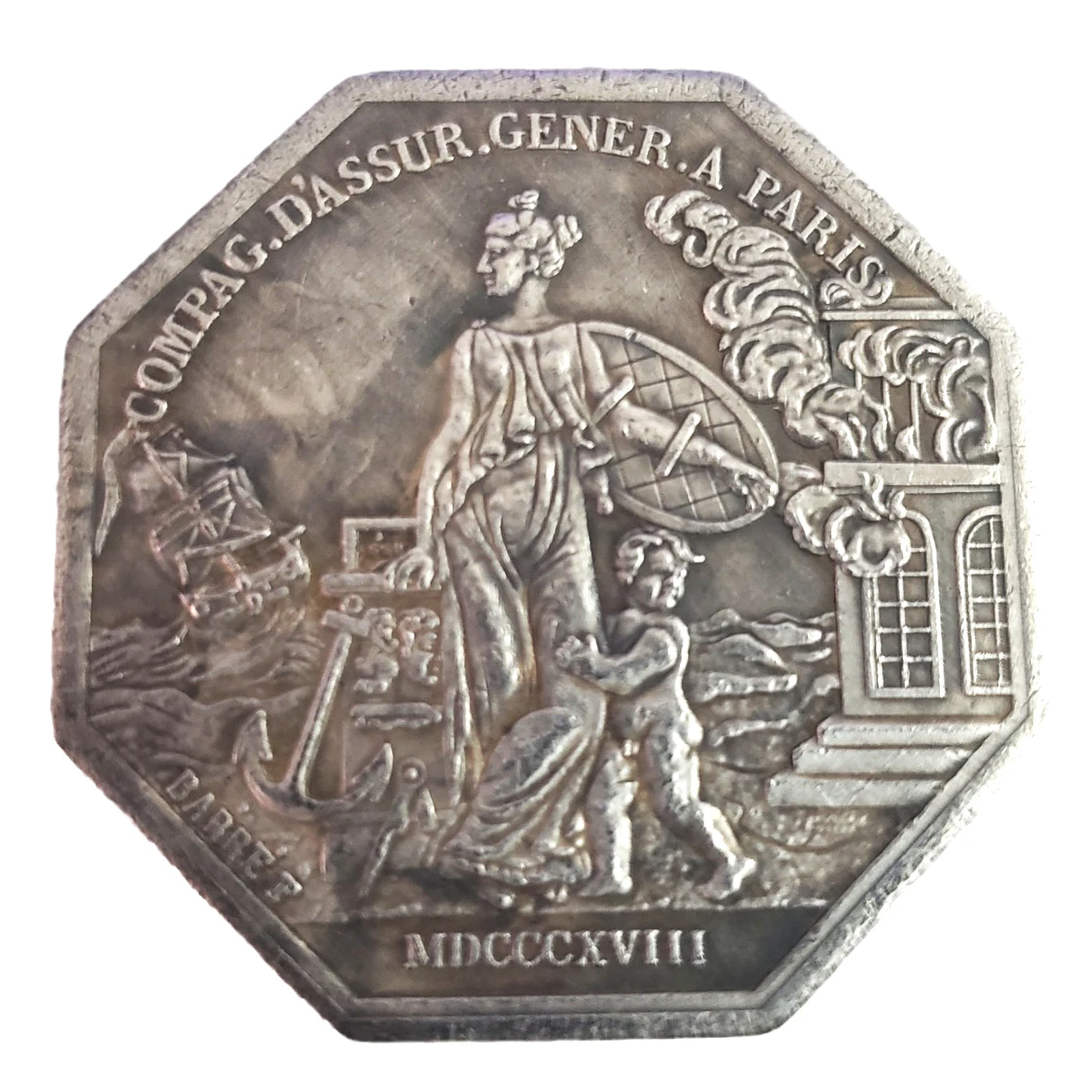 France-Octagonal-Shape-Silver-Coins-Medal-Album-Collectibles-Coin-Lucky ...