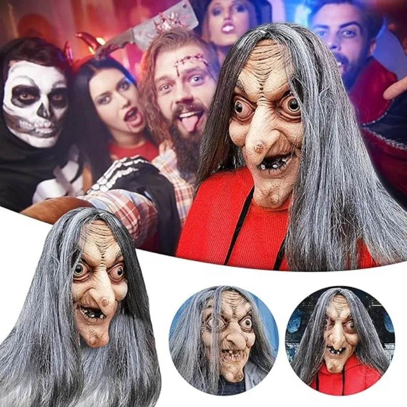 Halloween-Scary-Full-Head-Latex-Mask-Horrific-Old-Witch-Old-Woman-Mask ...
