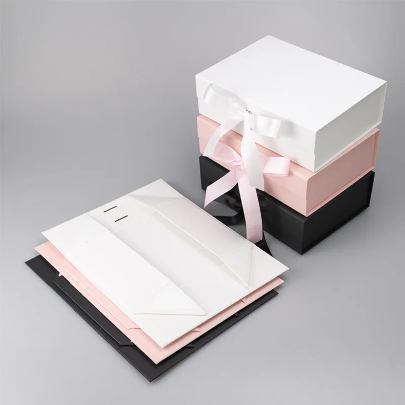 Magnet-Clamshell-Gift-Box-With-Silk-Bowknot-For-Wedding-Birthday ...