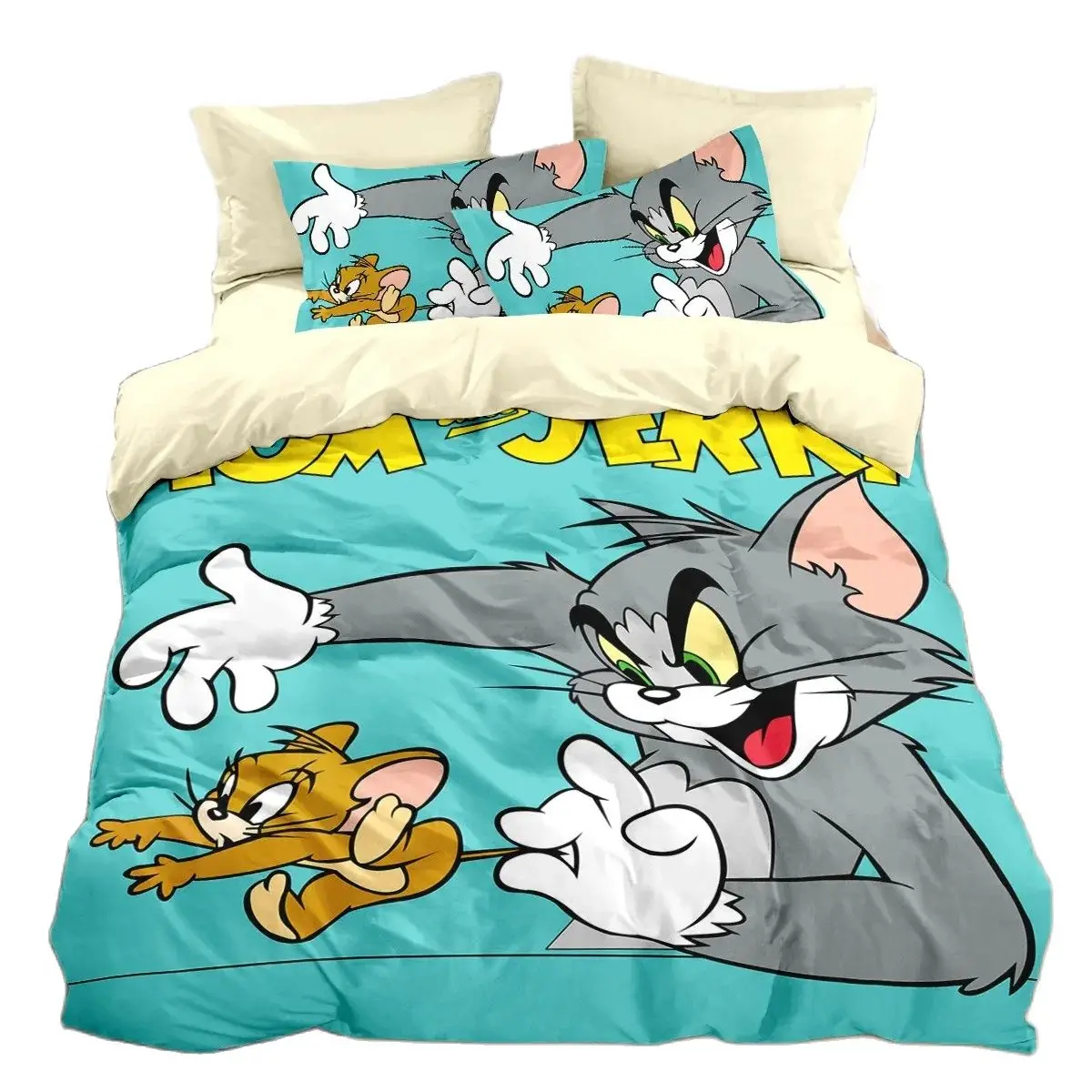 Tom-cat-and-Jerry-mouse-bedding-set-Tom-Jerry-Cartoon-Duvet-Cover-3D ...