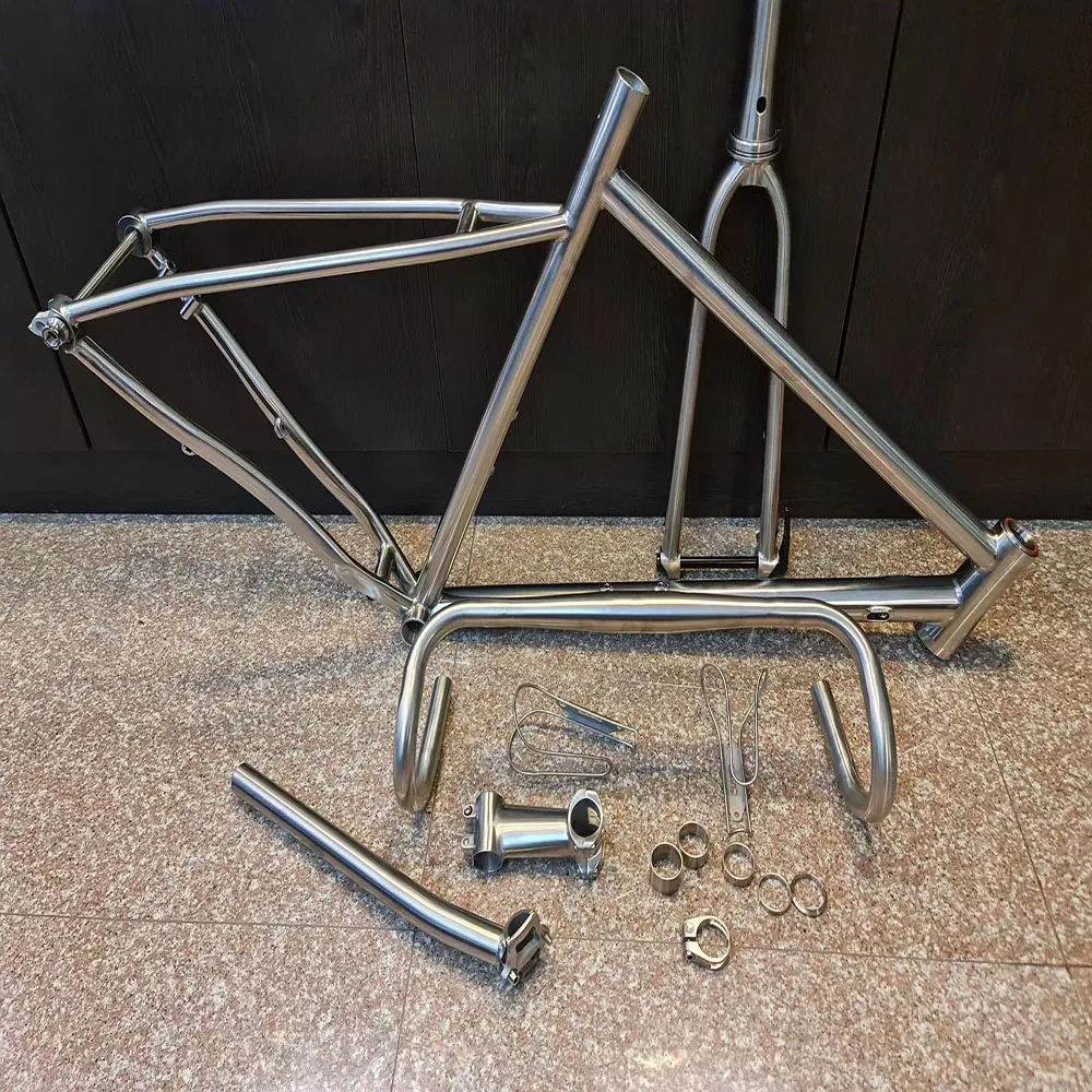 Titanium-Gravel-Road-Bike-Frameset-Frame-Fork-Drop-Handlebar-Stem ...