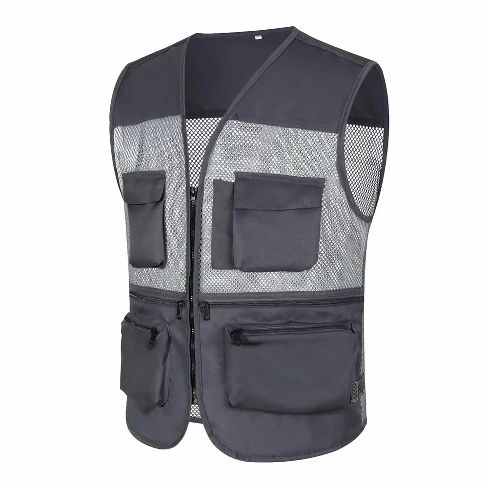 Mens-Outdoor-Net-Patchwork-Multi-Pocket-Sleeveless-Waistcoat ...