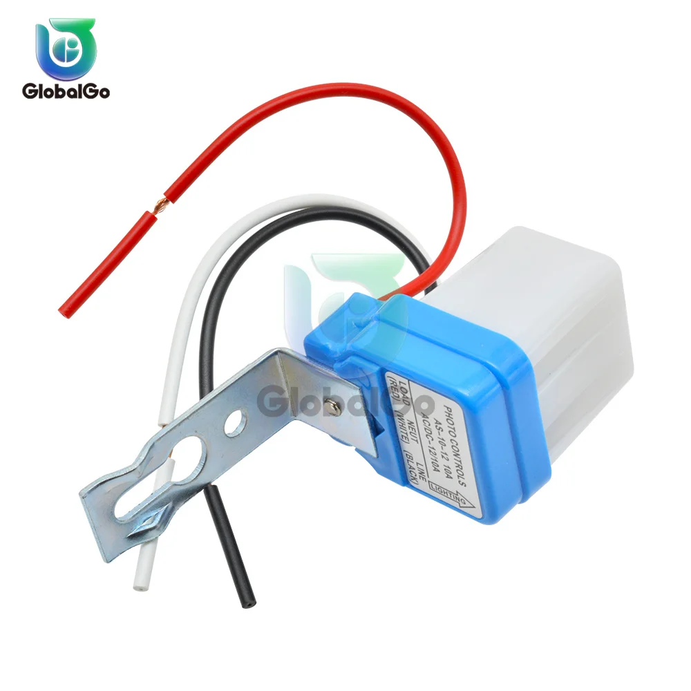 AS-10 Auto On Off Waterproof Photocell Street Light Switch 10A 12V 24V ...
