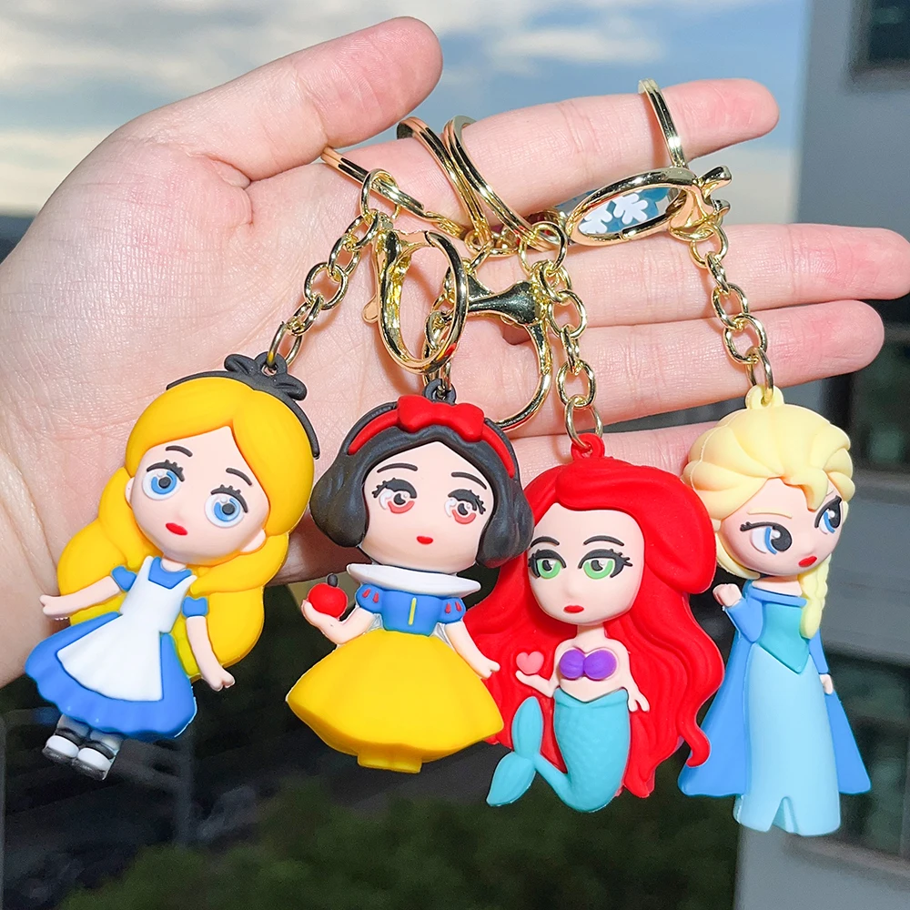 Disney-Cartoon-Princess-Keychain-Cute-Mermaid-Snow-White-Alice-Ornament ...