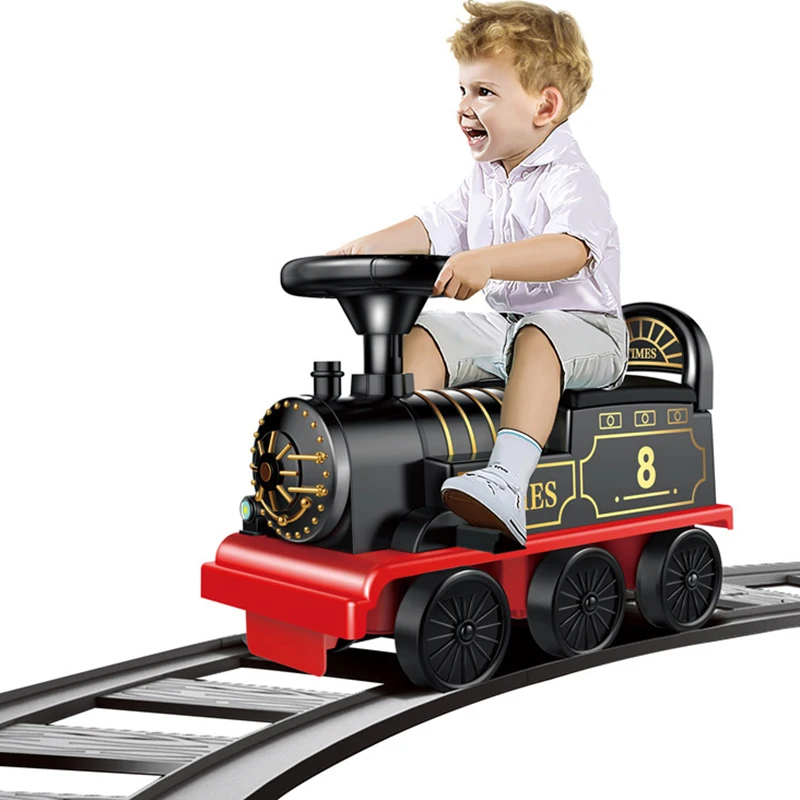 Manned-Retro-Train-Electric-Rail-Car-Children-Baby-Walker-Stroller-Toy ...