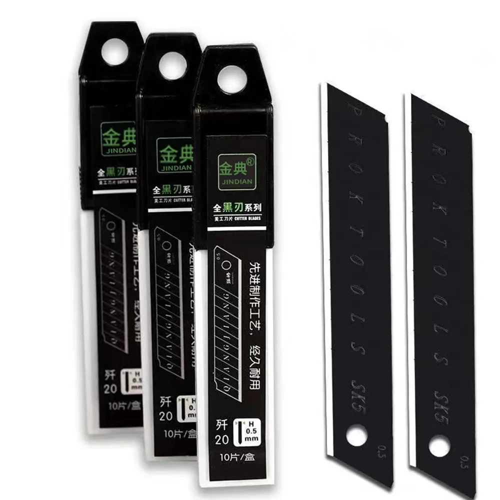 100PCS-Black-Replace-Stainless-Steel-Utility-Knife-Blade-The-Carving ...