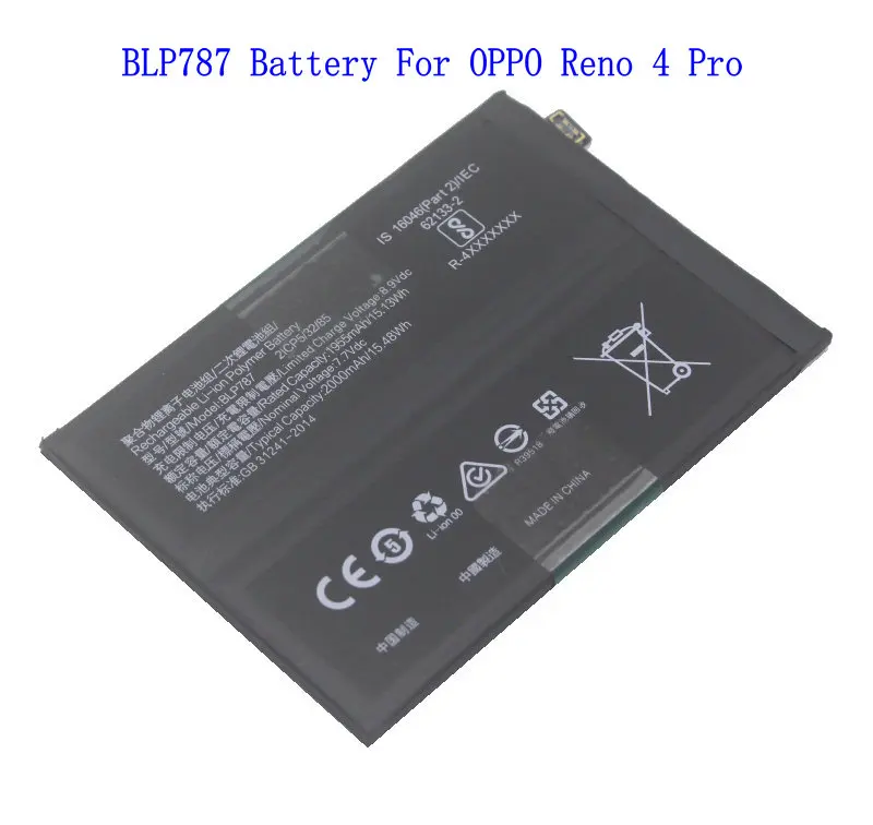 1x 4000mah 15.48wh Blp787 Replacement Battery For Oppo Reno4 Pro ...