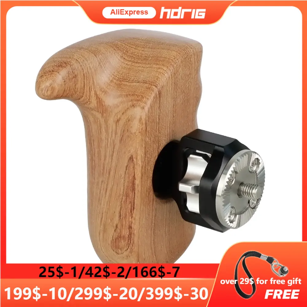 HDRIG Wooden Hand Grip With M6 ARRI Rosette Mount Left Side Connector ...