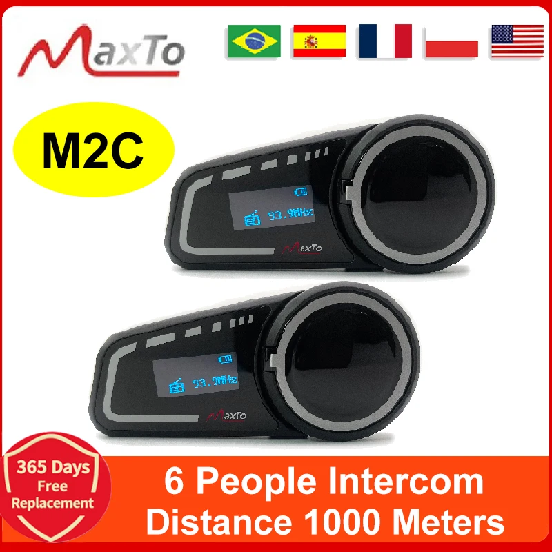 Maxto-M2C-Motorcycle-Helmet-Bluetooth-Multi-person-Intercom-No-Brand ...