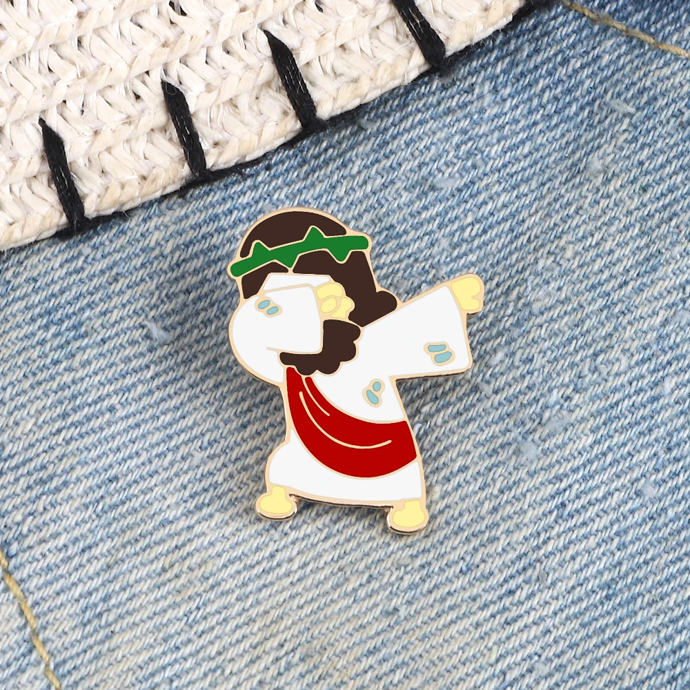 Jesus Messiah Shirt Lapel Pins Cartoon Character Brooches Enamel ...