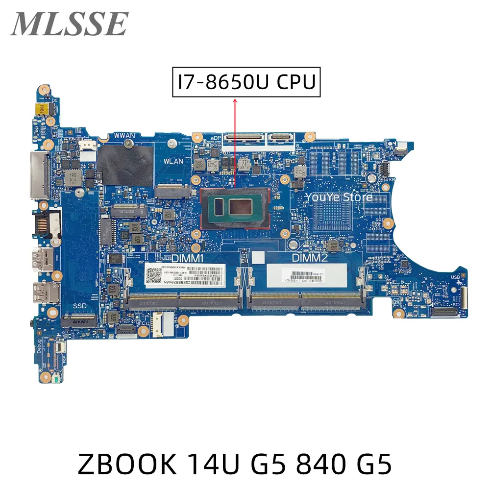 Original-For-HP-ZBOOK-14U-G5-840-G5-Laptop-Motherboard-I7-8650U-CPU ...