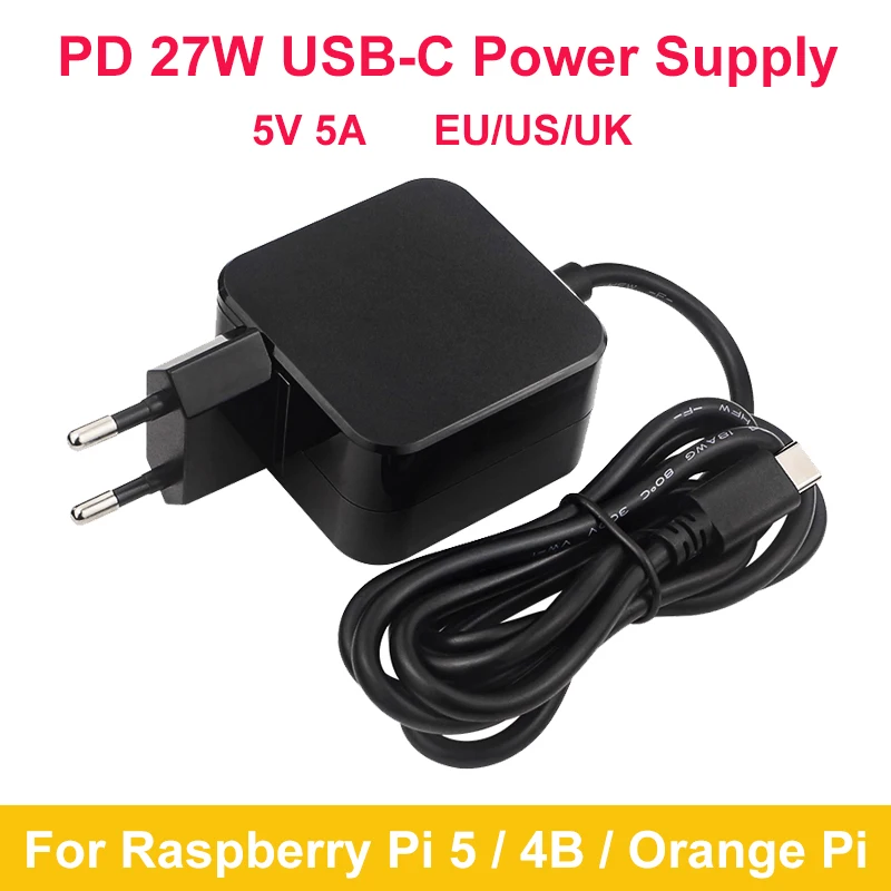Raspberry-Pi-5-Power-Supply-PD-27W-USB-C-Power-Adapter-5V-5A-Type-C ...
