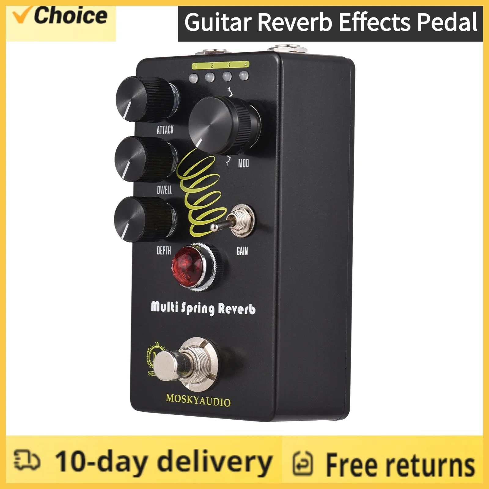 MOSKYAUDIO-MULTI-SPRING-REVERB-Guitar-Reverb-Effects-Pedal-Attack-Dwell ...
