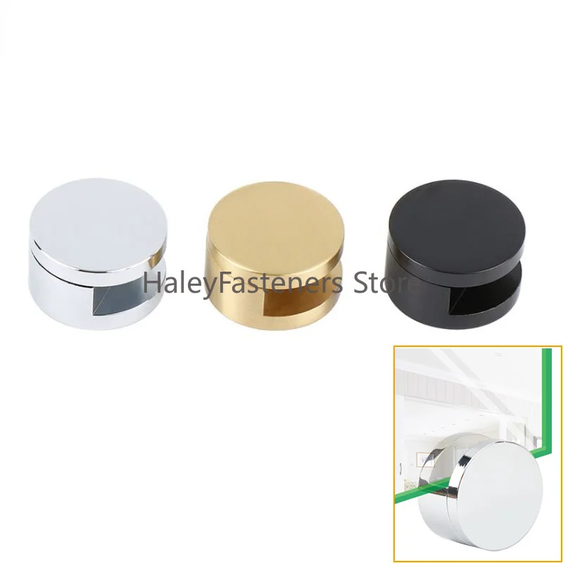 Glass-mirror-Brass-clip-Fixed-support-Bathroom-mirror-holder-black-gold ...