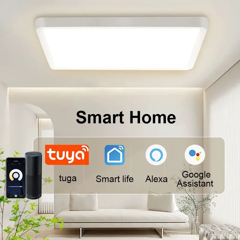 Tuya-Smart-LED-Ceiling-Lamp-Square-Ultrathin-0-9inch-Remote-App-Voice ...