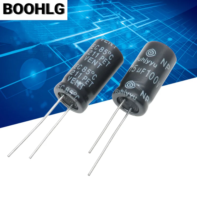 10PCS-15uf-100v-vertical-NP-non-polar-audio-electrolytic-capacitor-100v ...