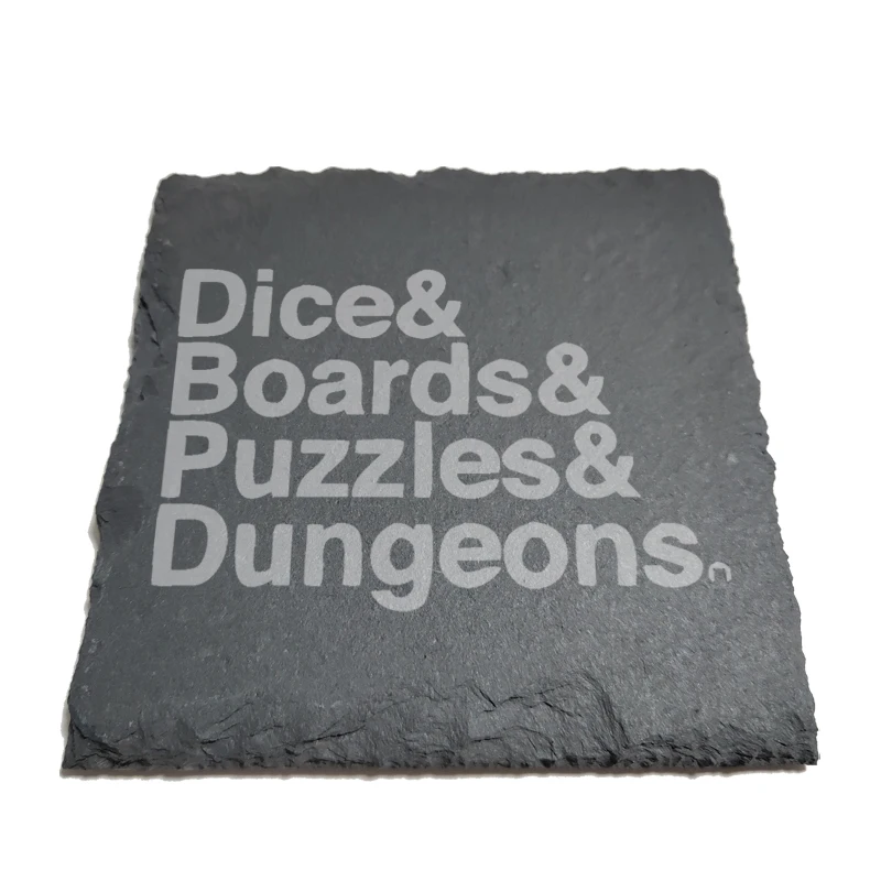 Dice-Boards-Puzzles-and-Dungeons-Natural-Rock-Coasters-Black-Slate-for ...