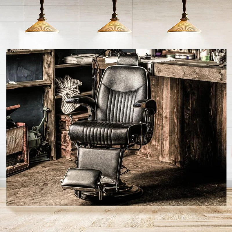 Vintage-Barber-Shop-Barber-Chair-Photography-Backdrop-For-Hair-Salon ...