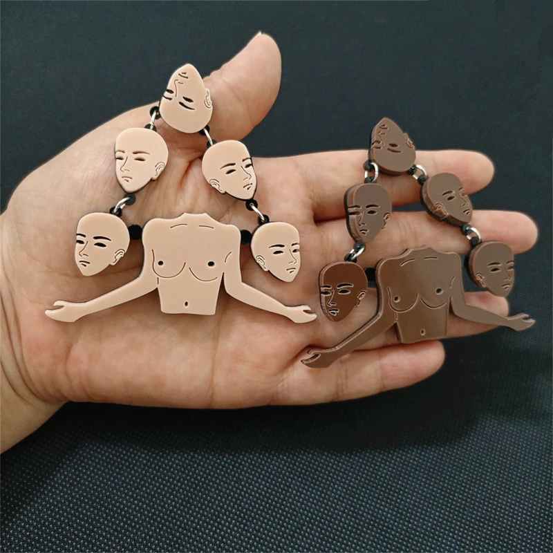 KUGUYS-Hyperbole-Head-Faces-Body-Big-Drop-Earrings-for-Women-Brown-Skin ...