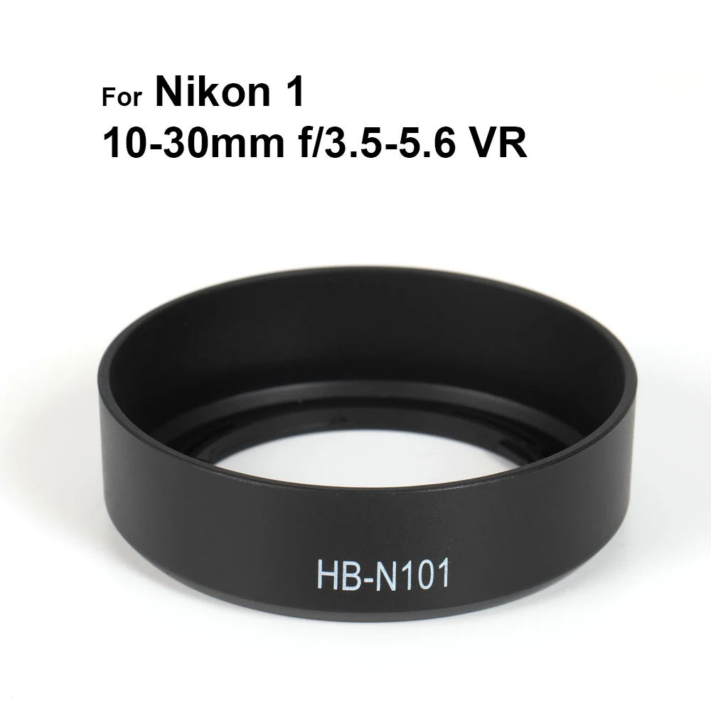 HB-N101 for Nikon 1 10-30mm f/3.5-5.6 VR Lens Black Plastic Bayonet Lens Hood