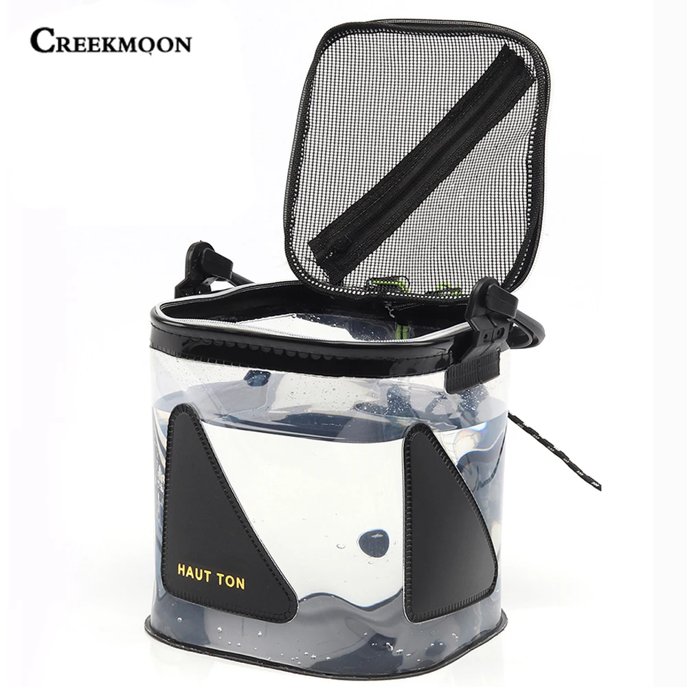 Portable-Fishing-Bucket-for-Live-Fish-with-Side-Pocket-Thicken ...