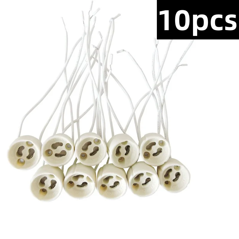 10pcs-GU10-Socket-for-Halogen-Ceramic-Lamp-Base-Cable-Connector-under ...
