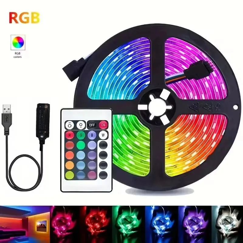 2835-RGB-LED-Strip-Lights-5V-USB-Lights-IR-Remote-Control-Flexible ...