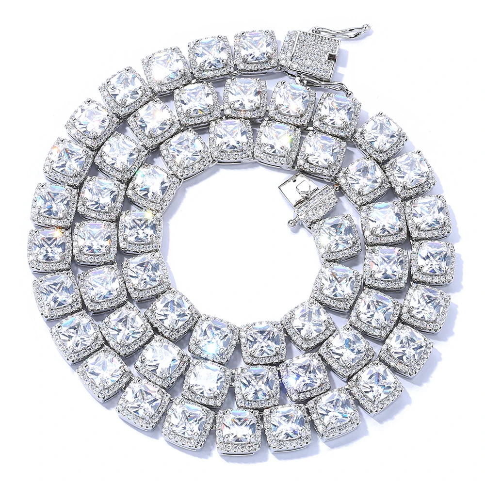 ESKEEM Cluster Tennis Chain for Men Necklace Hip Hop Cubic Zirconia ...