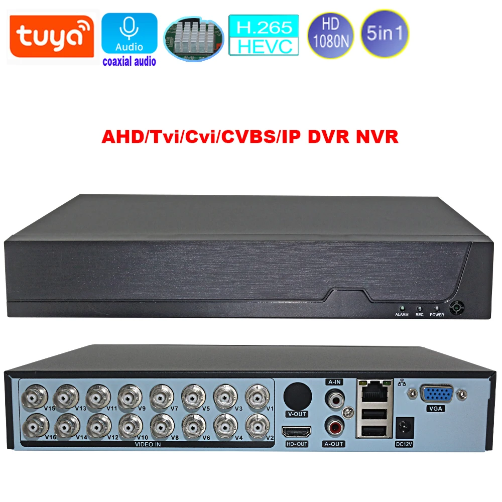 Tuya XVR 하이브리드 DVR NVR 16 채널 1080N 비디오 음성 녹음기 지원, Onvif P2P, CCTV 보안 보호 감시 카메라| | - AliExpress