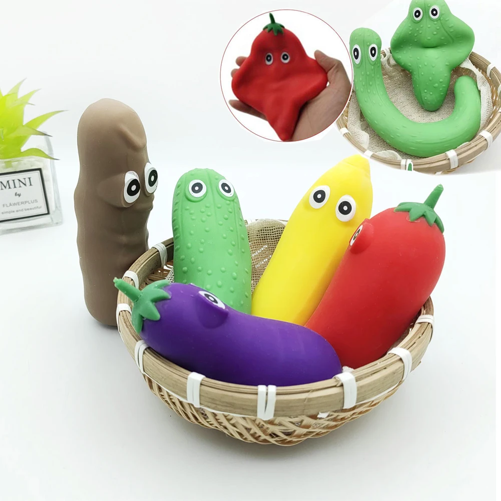 Squishy Vegetable Squeezable Toys Bundle Stretchy Cucumber Sensory Toys ...