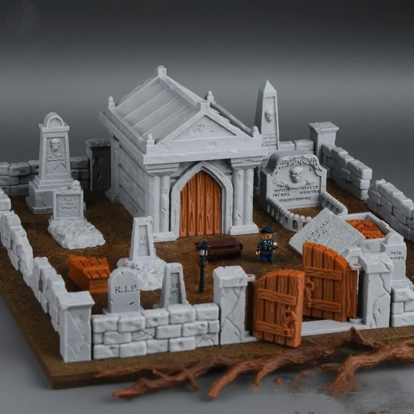 42pcs 28mm DND Miniature Cemetery Terrain Set- 3D Printed Plastic ...