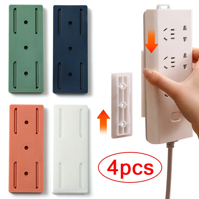 1-4PCS-Socket-Holder-Wall-Mounted-Punch-free-Plug-Fixer-Traceless ...