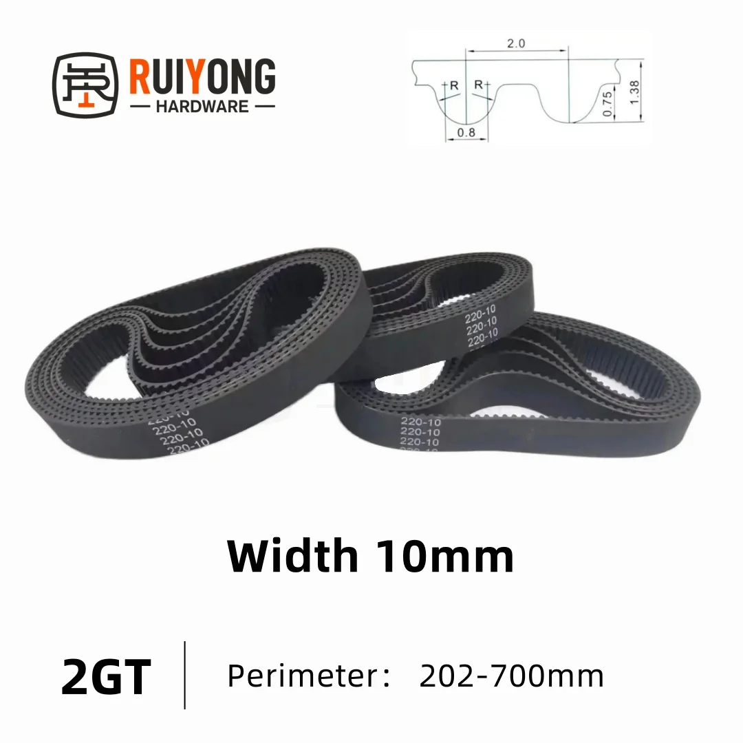 GT2-2GT-Timing-Belt-Pitch-2mm-Width-10mm-Closed-Rubber-Drive-Belts ...