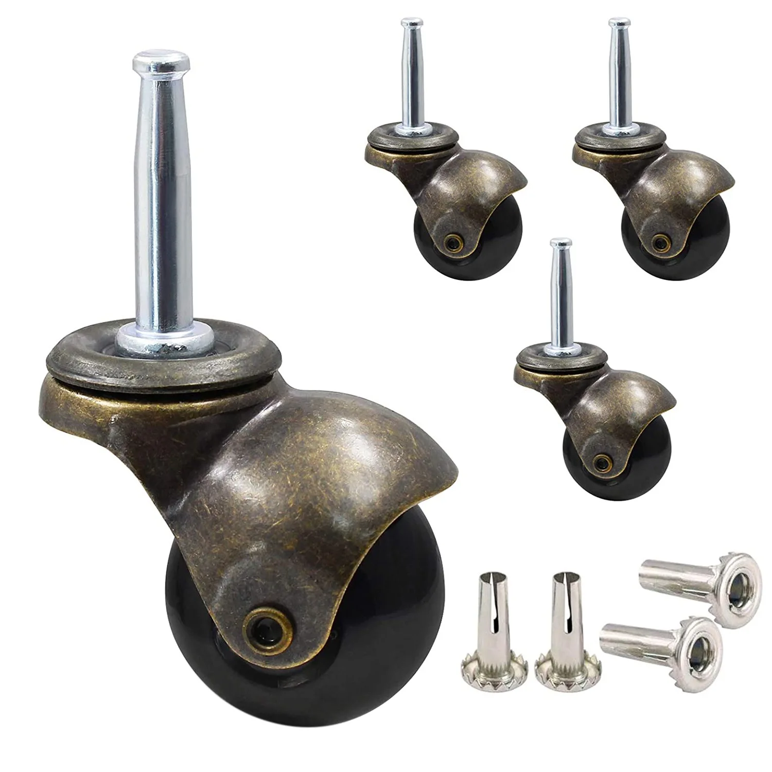 1.5Inch Ball Casters Wheels for Furniture Casters Set of 4 with 8 x ...