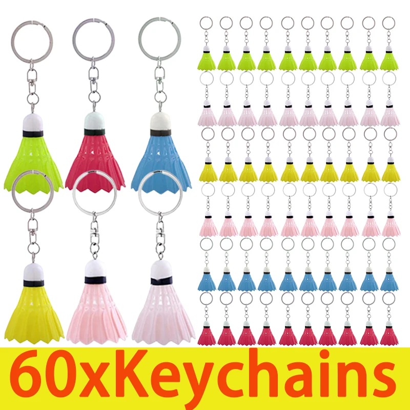 60Pcs-Sport-Goods-Keychains-Cute-Mini-Badminton-KeyChain-Ball-Keyrings ...