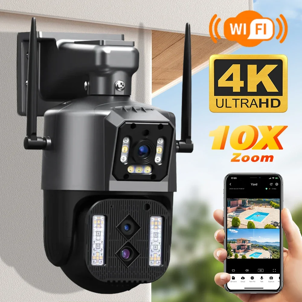 12MP-6K-WiFi-IP-Camera-Outdoor-PTZ-Three-Lens-Dual-Screens-10X-Zoom ...