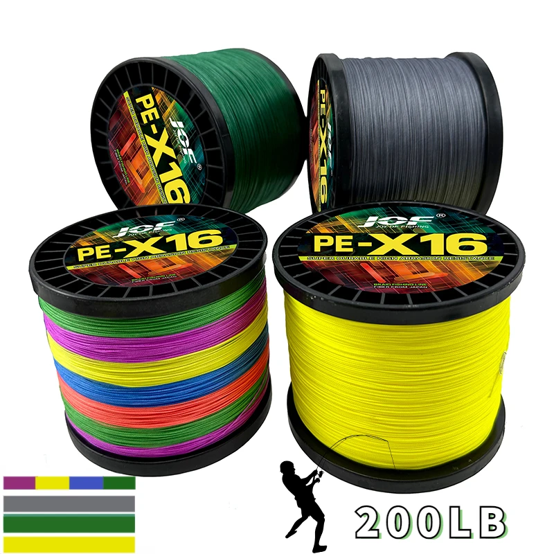 JOF-X16-Strands-Braided-Fishing-Line-1000m-25-200LB-Tresse-Peche ...