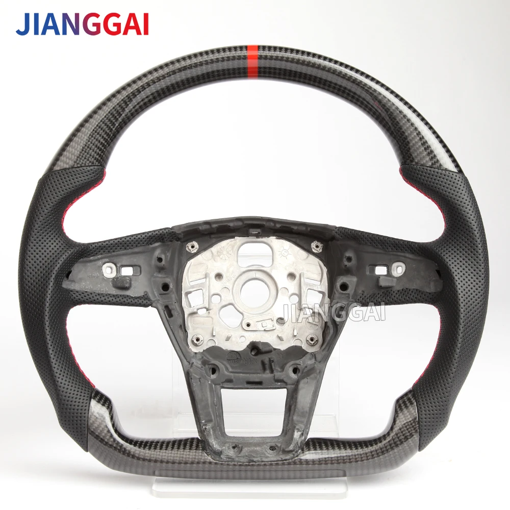 Carbon Fiber Steering Wheel Sport Racing Wheel Flat Bottom For Audi S7 ...