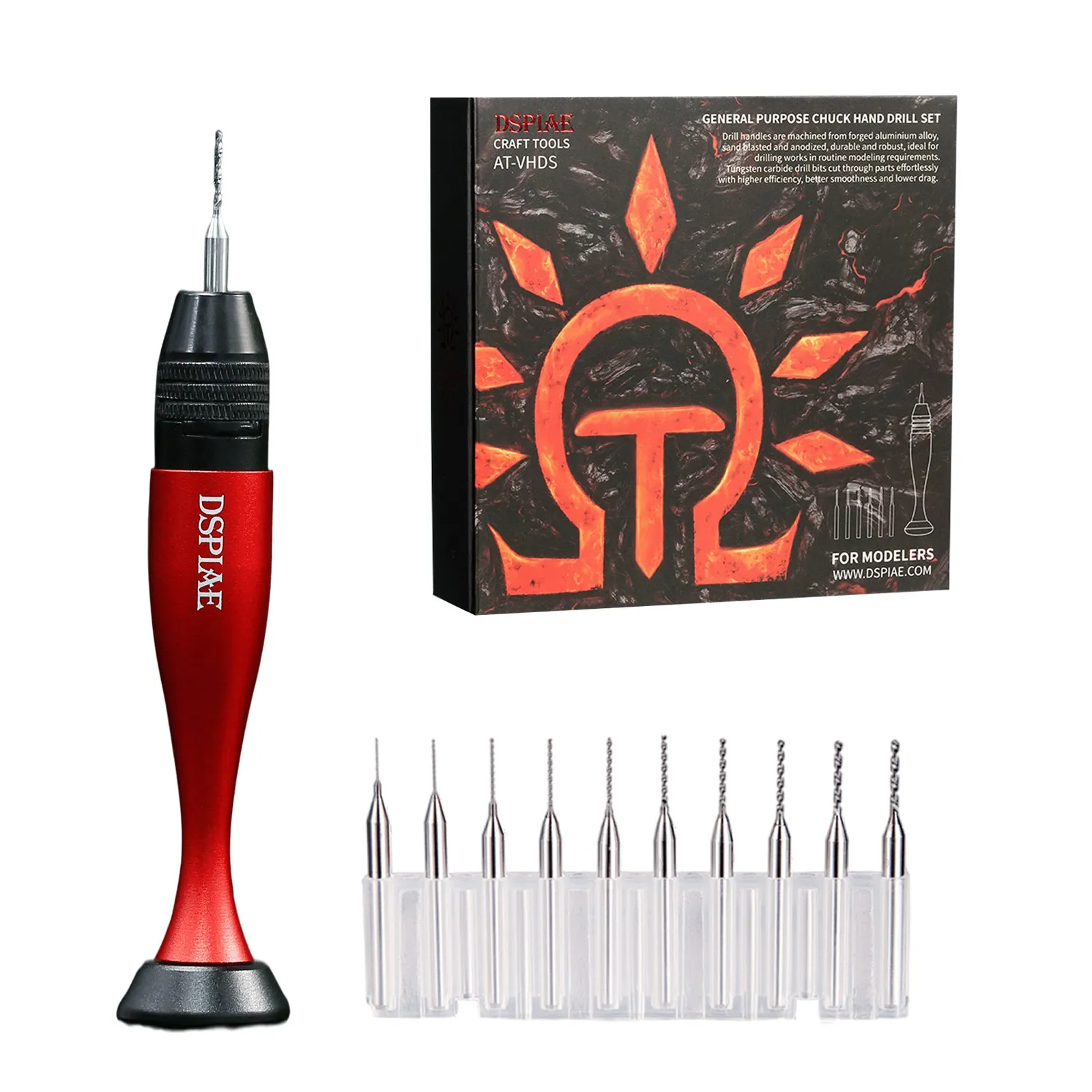 DSPIAE AT VHDs Metal Hand Drill 0.3~1.2mm Tool Set Craft Tools ...