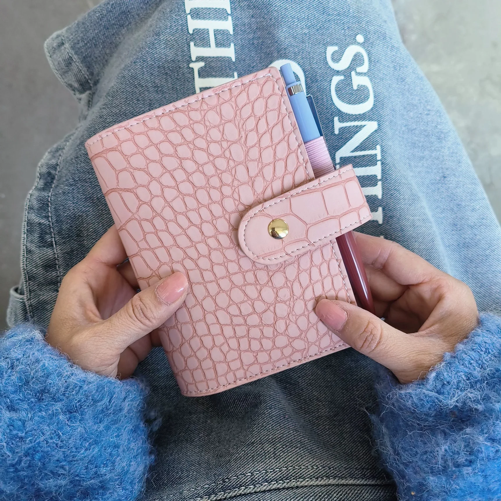 A7 a6 Crocodile Color 6 Ring Binder PU leather Clip-on Notebook Leather ...