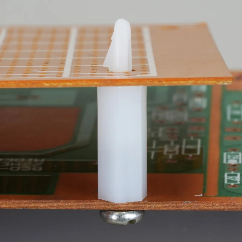 White-M3-M4-PCB-Board-Spacer-Button-Hex-Push-in-Nylon-Post-of-Locking ...
