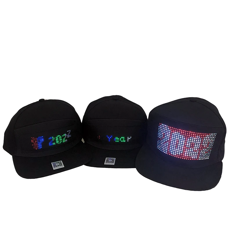 Luminous LED Cap APP Custom Words Scrolling Massages LED Baseball Cap ...