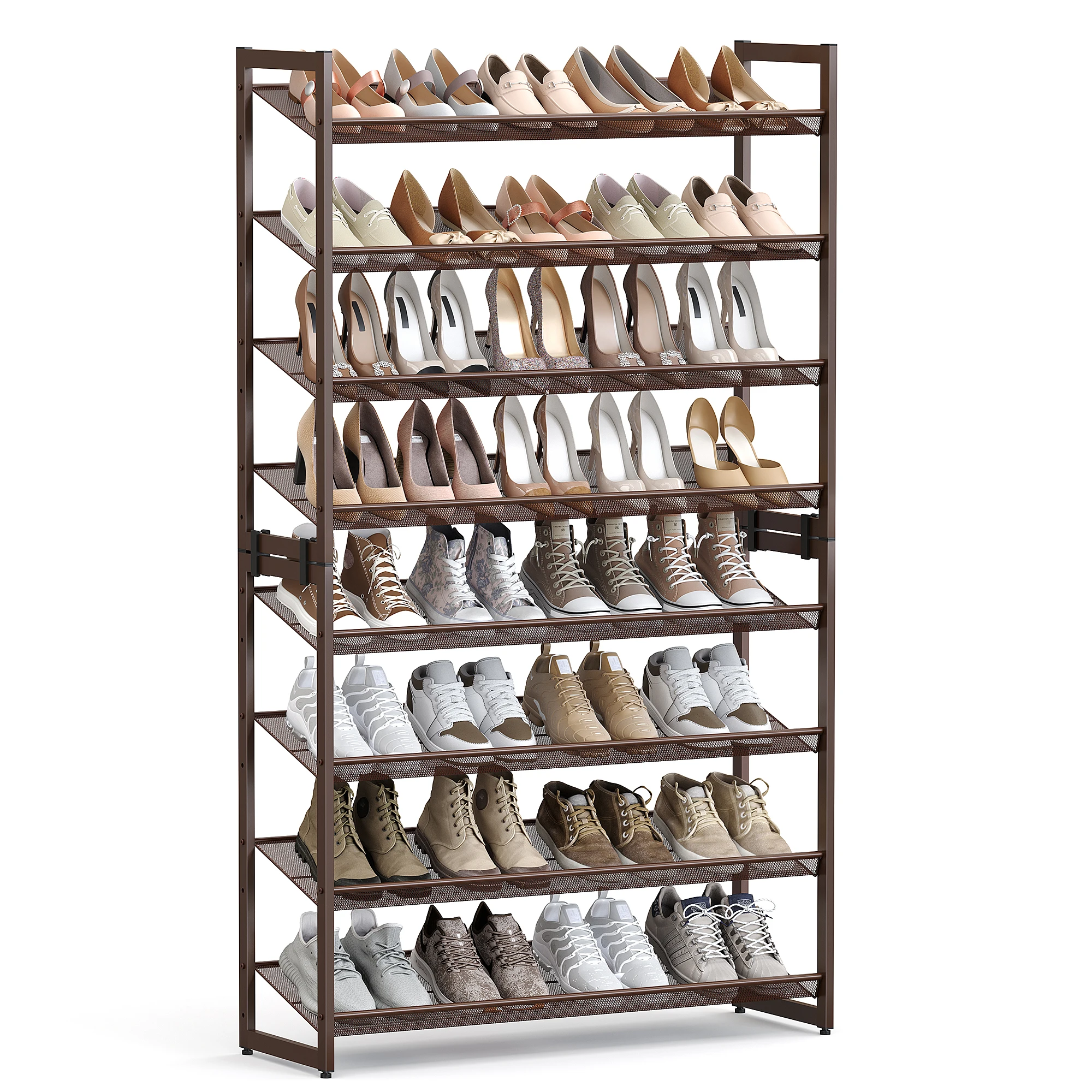 Songmics Shoe Rack, 8-Tier Shoe Organizer, Metal Shoe Storage For ...